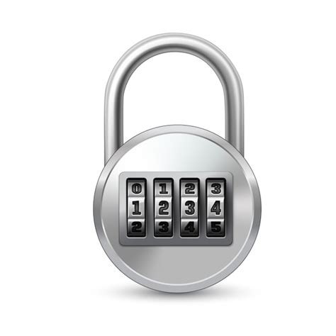 Premium Vector Realistic Lock With Combination Code