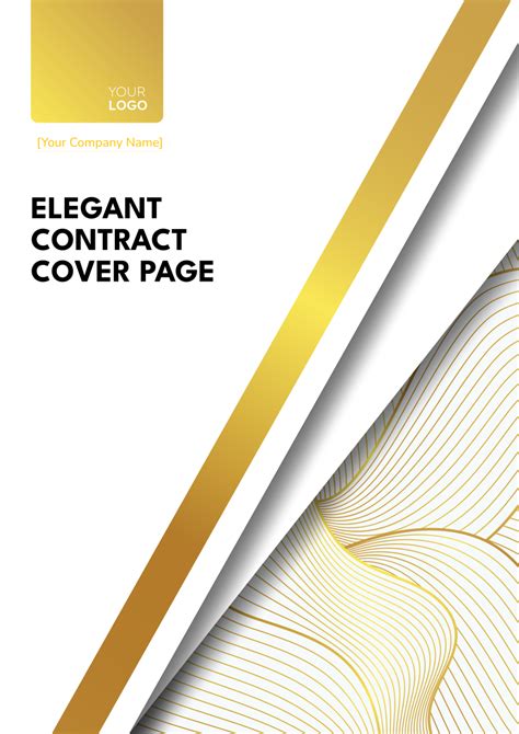 Elegant Contract Cover Page Template Edit Online And Download Example