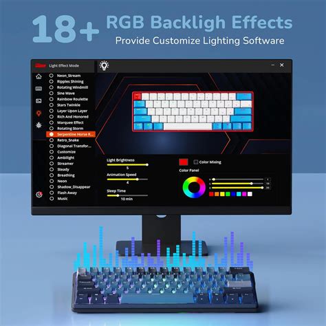 RK61 Plus Mechanical Keyboard 60 Wireless Gaming With USB Hub Bluetooth And RGB Lighting In