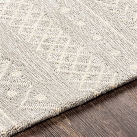 Surya Closeout Rain Rai 1288 White Rug 16x16 Sample Taupe White