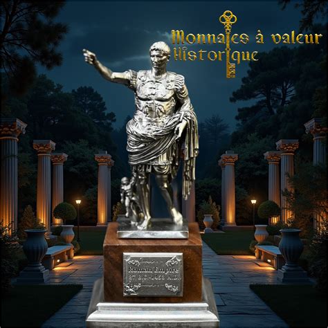 Statuette Doctave Auguste Empereur Romain Cuirassé Monnaies à