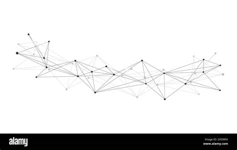 Connecting Dots And Lines Abstract Geometric Plexus Style Background Hand Drawn Vector Art