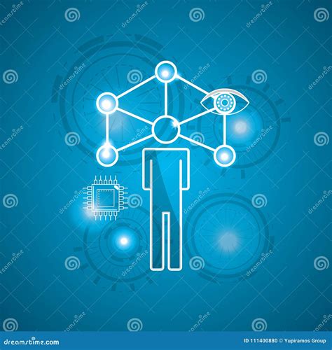 Human Cyberspace Connect With Innovation Technology Stock Vector