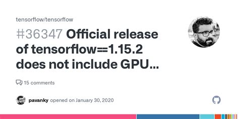 Official Release Of Tensorflow Does Not Include GPU Support Issue Tensorflow