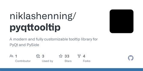 Github Niklashenningpyqttooltip A Modern And Fully Customizable Tooltip Library For Pyqt And