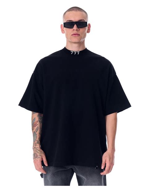 Modernity Camiseta Negra En Relieve Oversize Para Hombres Martin Valen