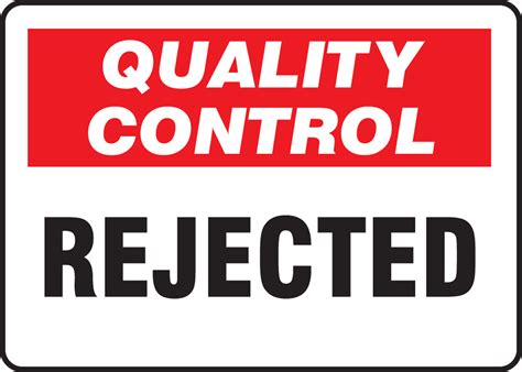 Rejected Quality Control Safety Sign MQTL715