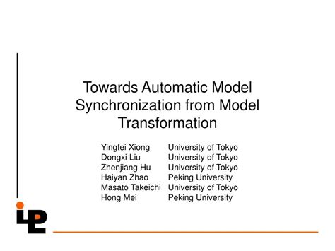 Ppt Towards Automatic Model Synchronization From Model Transformation Powerpoint Presentation