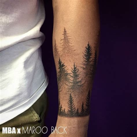 Forearm Pine Tree Tattoos