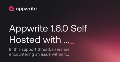 Appwrite 160 Self Hosted With Web Client 1610 Message Type Is Not Valid Threads Appwrite