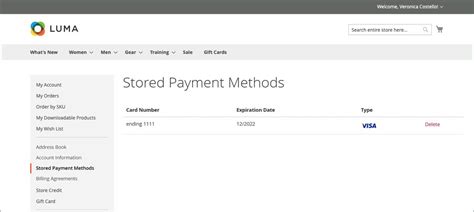 저장된 결제 방법 Adobe Commerce