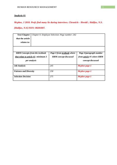 Analysis Of Employee Selection In Canadian Hrm Practices