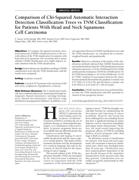 Pdf Comparison Of Chi Squared Automatic Interaction Detection Classification Trees Vs Tnm
