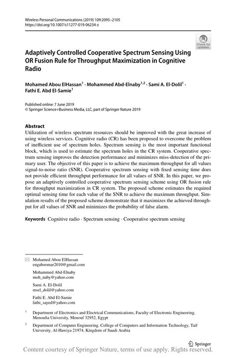 Adaptively Controlled Cooperative Spectrum Sensing Using Or Fusion Rule