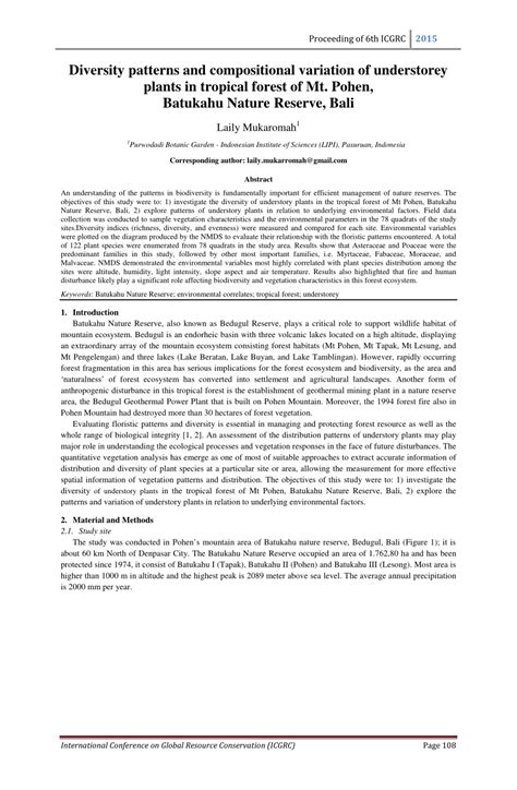 Pdf Diversity Patterns And Compositional Variation Of Understorey
