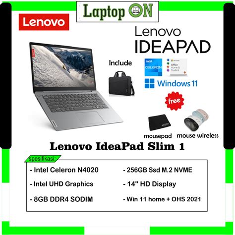 Jual Promo Laptop Lenovo Lenovo Ideapad Intel Celeron N Ram Gb Ssd Gb Win Ohs