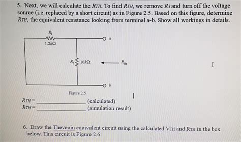 Solved 5 Next We Will Calculate The RTH To Find RTH We Chegg Com