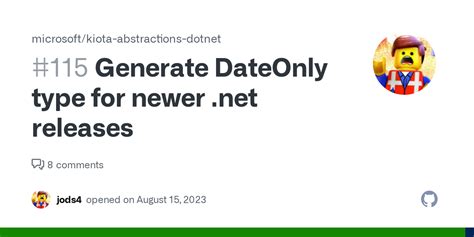 Generate Dateonly Type For Newer Net Releases · Issue 115 · Microsoft