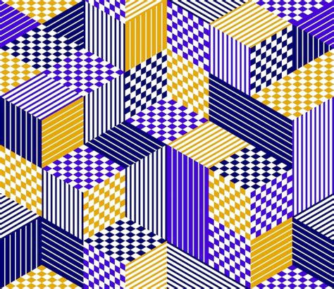 원활한 아이소메트릭 마름모와 삼각형 기하학적 패턴 3d 큐브 벡터 타일링 배경 건축 및 건설 벽지 디자인 프리미엄 벡터