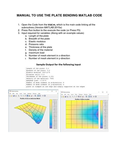 Manual To Use The Plate Bending Matlab Code Pdf