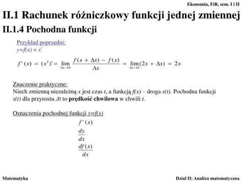 Znaczenie Pochodnych W Matematyce Analiza Funkcji I Zastosowanie Ln Shofer