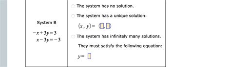 Solved The System Has No Solution The System Has A Unique Chegg Com