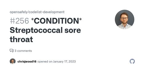 Condition Streptococcal Sore Throat · Issue 256 · Opensafely