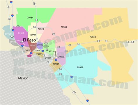 Zip Code Map El Paso County Printable Maps Online
