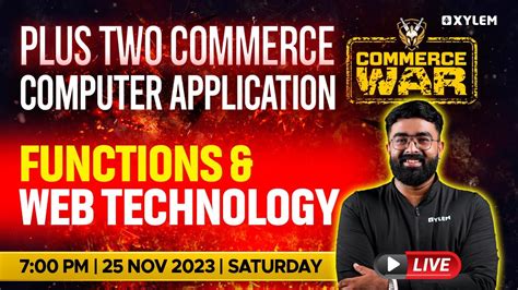 Plus Two Computer Application Functions And Web Technology Xylem Plus Two Commerce Youtube