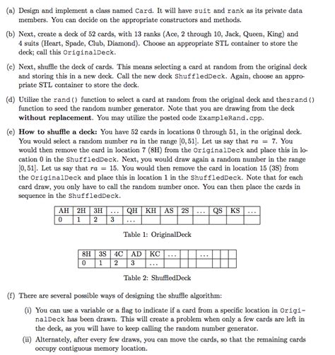 Solved A Design And Implement A Class Named Card It Will