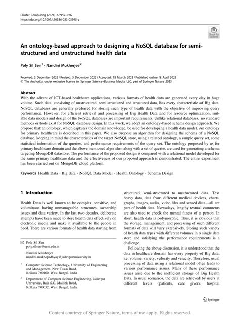 an ontology based approach to designing a nosql database for semi structured and unstructured