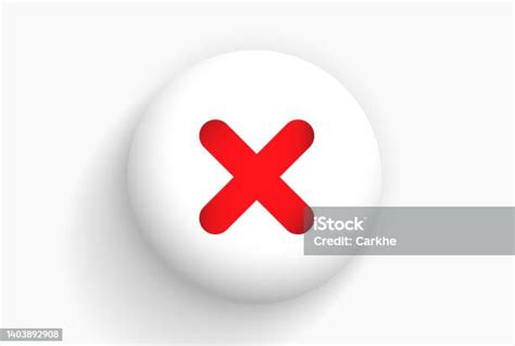 X 또는 거부 아이콘입니다 교차 기호 거짓 엠블럼 3d 빨간색 라운드 닫기 벡터 아이콘입니다 기호를 삭제합니다 현대 간단한 평면 라인 취소 아이콘 벡터 일러스트 레이 션 웹