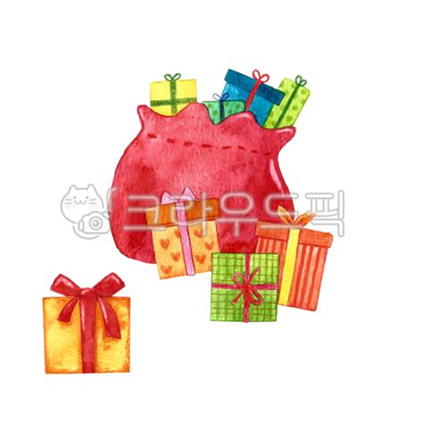 크리스마스 선물 선물상자 크리스마스그림 수채화 사진이미지일러스트캘리그라피 다롱작가작가