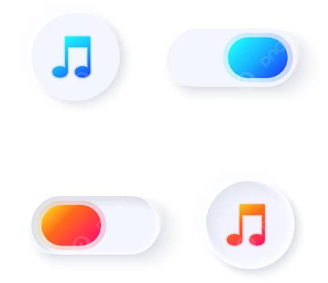 Music Switch Ui Elements Kit Control Listening Dashboard Vector