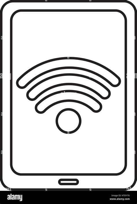 Tablet Computer Wifi Internet Connection Signal Vector Illustration