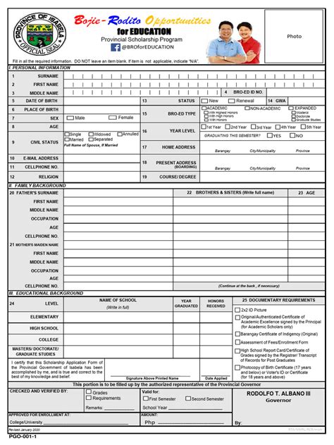 Bro Ed Application Form Pdf