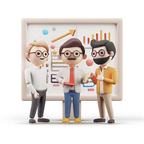 Three Men Are Standing In Front Of A Computer Screen Premium Ai