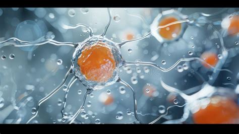 Sperm Cells Swimming Towards Egg Cell On Gray Background Top View