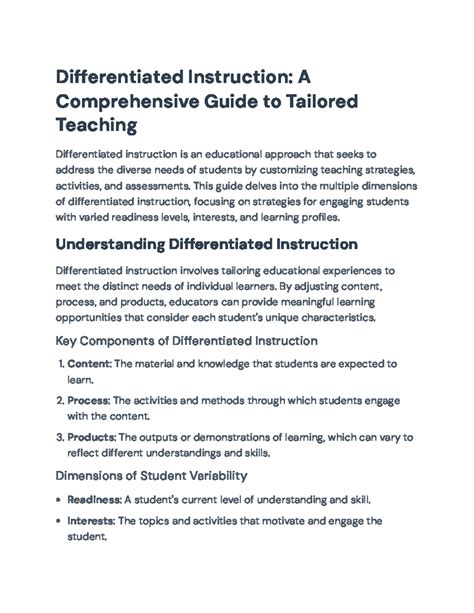 Comprehensive Guide To Differentiated Instruction Strategies