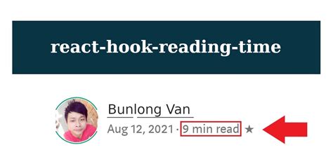 Github Bunlong React Hook Reading Time Mediums Like Reading Time Estimation For React