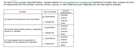 Solved For Each Of The Variables Described Below Indicate