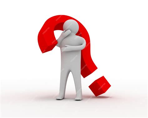 3d человек с вопросительным знаком Премиум Фото