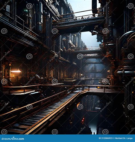 Conveyor Belt In Industry Ai Generatet Stock Illustration Illustration Of Distribution Work