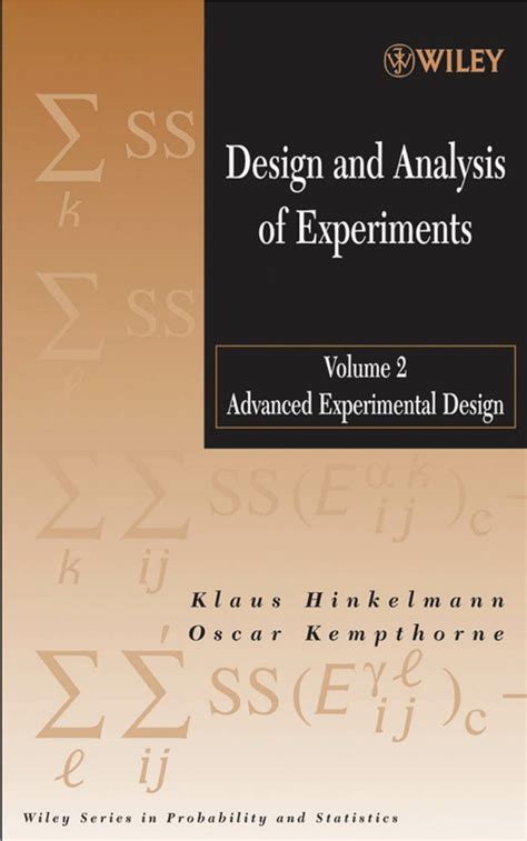 Pdf Design And Analysis Of Experiments Volume 2