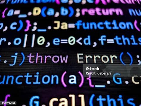 Error In Computer Code Displayed On Pixelated Screen With Colorful Characters On Dark Background