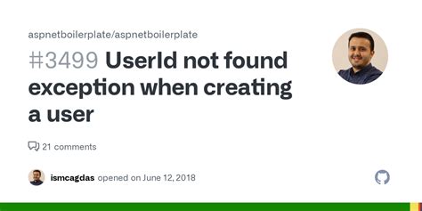 UserId Not Found Exception When Creating A User Issue 3499