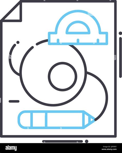 Design Project Line Icon Outline Symbol Vector Illustration Concept Sign Stock Vector Image