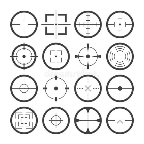 Crosshair Icon Set Target Mouse Cursor Pointers Stock Vector Illustration Of Radar Army