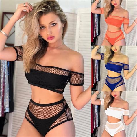 Womail Sexy Net Mesh Bikini Push Up Pad Swimwear Bathing Swimsuit
