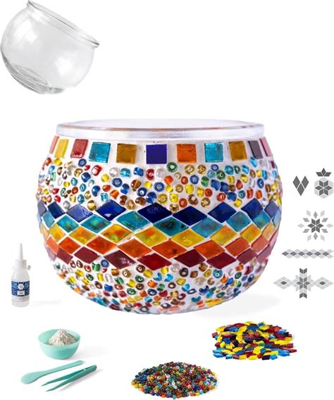Kraftstories Turkish Mosaic Diy Candle Holder Kit Glass